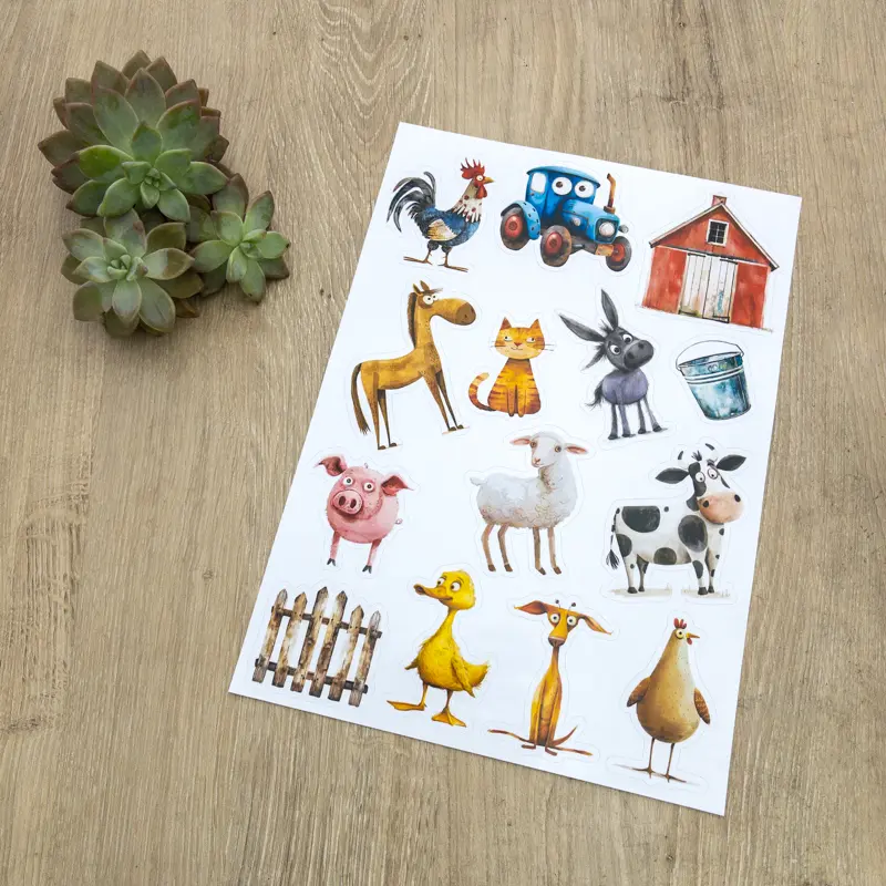 Sticker Sheet - Funky Farm Animals A4 | Rareflair